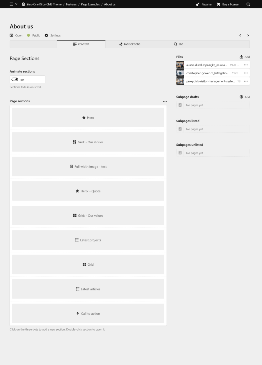 Zero One | Multi-purpose Ecommerce Kirby CMS starter theme