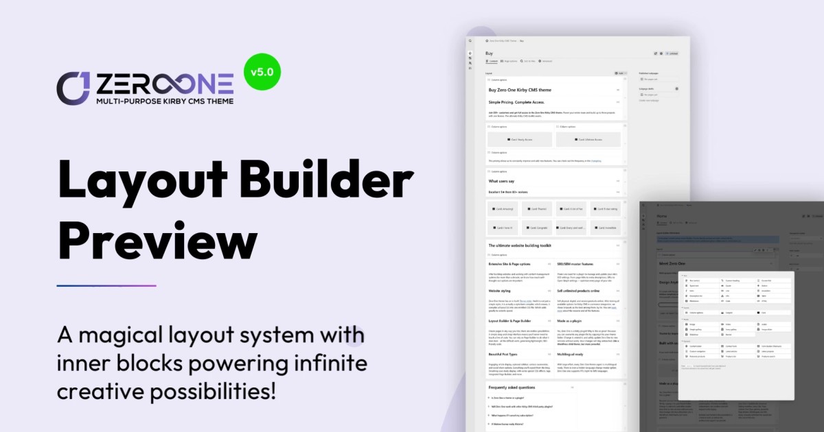 Layout Builder | Zero One Kirby CMS Theme